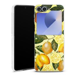 DeinDesign Galaxy Z Flip 6 Handy Hard Case Schutzh&uuml;lle transparent Smartphone Handy H&uuml;lle Summer Lemon Fruits Hard Case