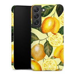 DeinDesign Galaxy S22 Handy Premium Case Smartphone Handyh&uuml;lle Schutzh&uuml;lle matt Summer Fruits Lemon Premium Case