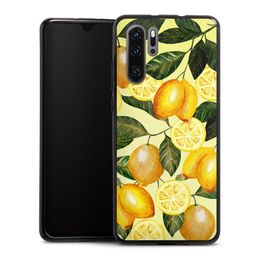 DeinDesign Huawei P30 Pro Handy Silikon H&uuml;lle Case schwarz Handyh&uuml;lle Summer Fruits Lemon