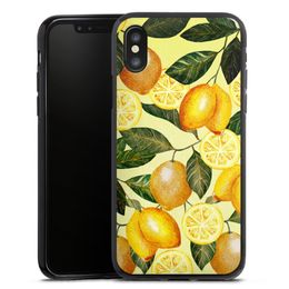 DeinDesign iPhone X Handy Silikon H&uuml;lle Case schwarz Handyh&uuml;lle Summer Fruits Lemon