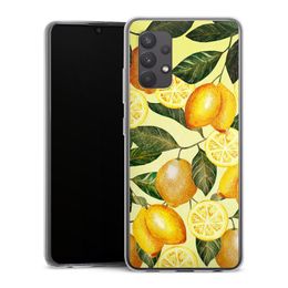 DeinDesign Galaxy A32 4G Handy Silikon H&uuml;lle Case transparent Handyh&uuml;lle Summer Fruits Lemon Silikon Case