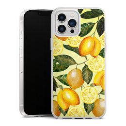 DeinDesign iPhone 13 Pro Max Handy Silikon H&uuml;lle Case transparent Handyh&uuml;lle Summer Fruits Lemon Silikon Case