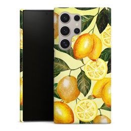 DeinDesign Galaxy S24 Ultra Handy Premium Case Smartphone Handyh&uuml;lle Schutzh&uuml;lle gl&auml;nzend Summer Fruits Lemon Premium Case
