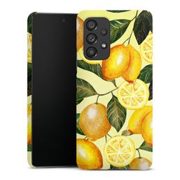 DeinDesign Galaxy A53 5G Handy Premium Case Smartphone Handyh&uuml;lle Schutzh&uuml;lle gl&auml;nzend Summer Lemon Fruits Premium Case
