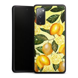 DeinDesign Galaxy S20 FE Handy Premium Silikon H&uuml;lle Handyh&uuml;lle schwarz Case Fruits Lemon Summer Silikon Premium Case