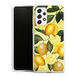 DeinDesign Galaxy A33 5G Handy Silikon H&uuml;lle Case wei&szlig; Handyh&uuml;lle Summer Lemon Fruits Silikon Case