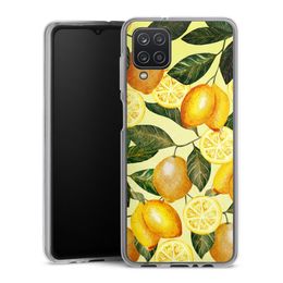 DeinDesign Galaxy A12 Handy Silikon H&uuml;lle Case transparent Handyh&uuml;lle Summer Lemon Fruits Silikon Case