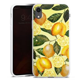 DeinDesign iPhone Xr Handy Silikon H&uuml;lle Case wei&szlig; Handyh&uuml;lle Summer Fruits Lemon Silikon Case