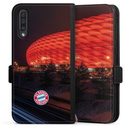DeinDesign Galaxy A50 Handy Klapph&uuml;lle Handyh&uuml;lle aus Kunst Leder schwarz Flip Case Fc Bayern M&uuml;nchen Stadium Fcb Sideflip mit Lasche