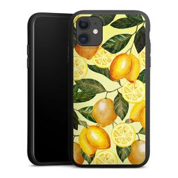 DeinDesign iPhone 11 Handy Premium Silikon H&uuml;lle Handyh&uuml;lle schwarz Case Fruits Lemon Summer Silikon Premium Case