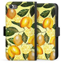 DeinDesign iPhone 8 Handy Klapph&uuml;lle Handyh&uuml;lle aus Kunst Leder schwarz Flip Case Summer Lemon Fruits Sideflip mit Lasche