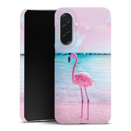 DeinDesign Galaxy A36 5G Handy Premium Case Smartphone Handyh&uuml;lle Schutzh&uuml;lle matt Beach Tropical Flamingo Premium Case