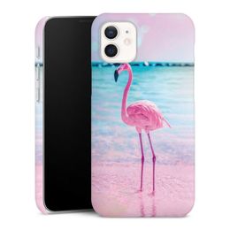DeinDesign iPhone 12 mini Handy Premium Case Smartphone Handyh&uuml;lle Schutzh&uuml;lle matt Beach Tropical Flamingo Premium Case