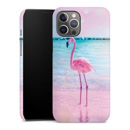 DeinDesign iPhone 12 Pro Max Handy Premium Case Smartphone Handyh&uuml;lle Schutzh&uuml;lle matt Beach Tropical Flamingo Premium Case