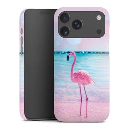 DeinDesign iPhone 17 Pro Max Handy Premium Case Smartphone Handyh&uuml;lle Schutzh&uuml;lle gl&auml;nzend Beach Tropical Flamingo Premium Case