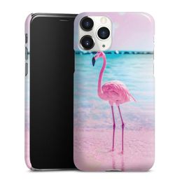DeinDesign iPhone 11 Pro Handy Premium Case Smartphone Handyh&uuml;lle Schutzh&uuml;lle gl&auml;nzend Tropical Flamingo Beach Premium Case