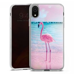 DeinDesign iPhone Xr Handy Silikon H&uuml;lle Case transparent Handyh&uuml;lle Beach Tropical Flamingo Silikon Case