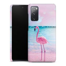 DeinDesign Galaxy S20 FE 5G Handy Premium Case Smartphone Handyh&uuml;lle Schutzh&uuml;lle matt Tropical Flamingo Beach Premium Case