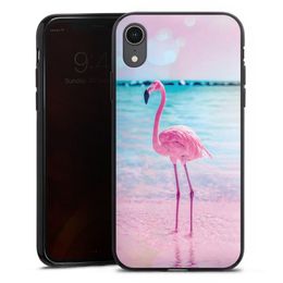 DeinDesign iPhone Xr Handy Silikon H&uuml;lle Case schwarz Handyh&uuml;lle Beach Tropical Flamingo