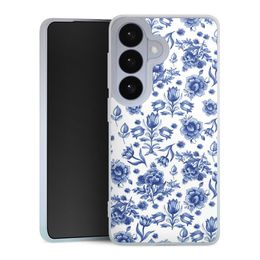 DeinDesign Galaxy S26 Handy Silikon H&uuml;lle Case transparent Handyh&uuml;lle Muster Flowers Delfts Blauw Silikon Case
