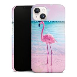 DeinDesign iPhone 14 Handy Premium Case Smartphone Handyh&uuml;lle Schutzh&uuml;lle matt Beach Tropical Flamingo Premium Case