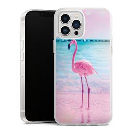 DeinDesign iPhone 13 Pro Max Handy Silikon H&uuml;lle Case transparent Handyh&uuml;lle Beach Tropical Flamingo Silikon Case