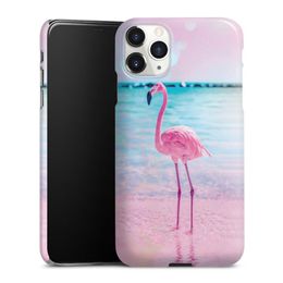 DeinDesign iPhone 11 Pro Max Handy Premium Case Smartphone Handyh&uuml;lle Schutzh&uuml;lle gl&auml;nzend Tropical Flamingo Beach Premium Case