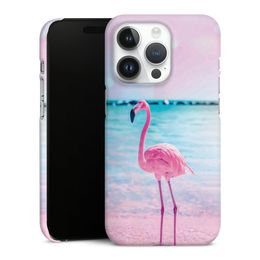 DeinDesign iPhone 14 Pro Handy Premium Case Smartphone Handyh&uuml;lle Schutzh&uuml;lle matt Beach Tropical Flamingo Premium Case