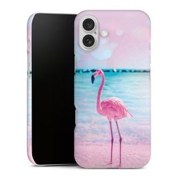 DeinDesign iPhone 16 Plus Handy Premium Case Smartphone Handyh&uuml;lle Schutzh&uuml;lle matt Beach Tropical Flamingo Premium Case