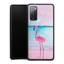 DeinDesign Galaxy S20 FE Handy Silikon H&uuml;lle Case schwarz Handyh&uuml;lle Tropical Flamingo Beach
