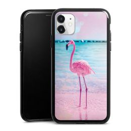 DeinDesign iPhone 11 Handy Silikon H&uuml;lle Case schwarz Handyh&uuml;lle Tropical Beach Flamingo