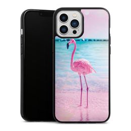 DeinDesign iPhone 13 Pro Max Handy Silikon H&uuml;lle Case schwarz Handyh&uuml;lle Beach Tropical Flamingo