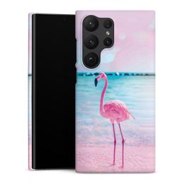DeinDesign Galaxy S23 Ultra Handy Premium Case Smartphone Handyh&uuml;lle Schutzh&uuml;lle matt Beach Tropical Flamingo Premium Case