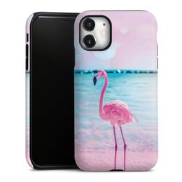 DeinDesign iPhone 11 Handy Panzer Handyh&uuml;lle robuste Outdoor H&uuml;lle Schutzh&uuml;lle matt Tropical Flamingo Beach Tough Case