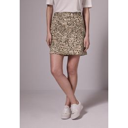 Damen Sommerrock, braun, Gr. 42, STREET ONE STUDIO, bedruckt, Stoff, 90% Polyester, 10% Elasthan, R&ouml;cke, mit Elastikbund