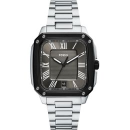 Fossil Herren Quarzuhr "Crosby", grau, Armbanduhren, Armbanduhr, Herrenuhr, Edelstahlarmband, analog, Tag