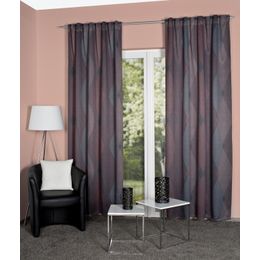 Vorhang Home Wohnideen, B:135cm H:245cm, braun, Polyester, Wohnzimmer, Gardinen, "JARO", Verdunklungsschal, bedruckt, Kombiband