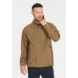 Outdoorjacke WHISTLER "Voyage", Herren, Gr. 4XL, braun, grau, 100% Polyester, unifarben, normal, hoch geschlossener Ausschnitt, Jacken Outdoorjacke, Getapte N&auml;hte