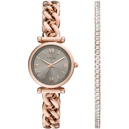 Fossil Damen Quarzuhr "CARLIE MINI", gold, Armbanduhren, Armbanduhr, Damenuhr, Edelstahlarmband, Ideal auch als Geschenk