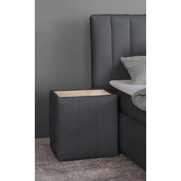 Nachttisch Home Affaire, B:50cm H:53cm T:50cm, grau, Schlafzimmer, Tische, "Effy", passend zum Polsterbett, Boxbett oder Boxspringbett Effy