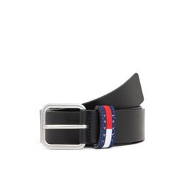 Tommy Jeans Herren Lederg&uuml;rtel "TJM RYAN 3.5 cm breit", schwarz, Gr. 100, Rindsleder, G&uuml;rtel, mit Logo auf G&uuml;rtelschlaufe