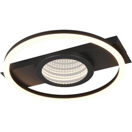 LED Deckenleuchte "WHEELER, LED Deckenlampe 16W 2000 Lumen 3000K warmwei&szlig;es Licht", 1, H: 5cm, 1 Stk.schwarz matt, REALITY LEUCHTEN, Wohnzimmer,