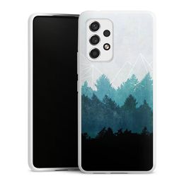 DeinDesign Galaxy A53 5G Handy Silikon H&uuml;lle Case wei&szlig; Handyh&uuml;lle Abstract Forrest Tree Silikon Case