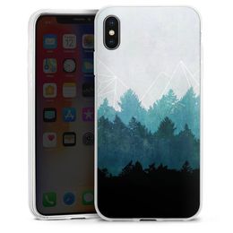 DeinDesign iPhone Xs Max Handy Silikon H&uuml;lle Case transparent Handyh&uuml;lle Tree Forrest Abstract Silikon Case