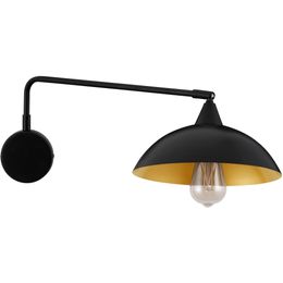 NOVA LUCE Wandleuchte "MIRBA", 1, &Oslash; 27cm H: 19cm, 1 Stk., schwarz, Wohnzimmer, Leuchten, Ohne Beleuchtung