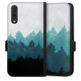 DeinDesign Galaxy A50 Handy Klapph&uuml;lle Handyh&uuml;lle aus Kunst Leder schwarz Flip Case Tree Forrest Abstract Sideflip mit Lasche