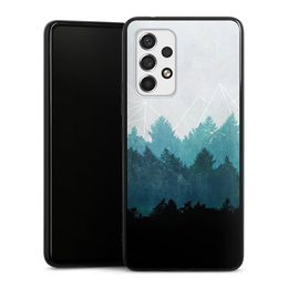 DeinDesign Galaxy A53 5G Handy Silikon H&uuml;lle Case schwarz Handyh&uuml;lle Abstract Forrest Tree