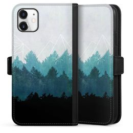 DeinDesign iPhone 11 Handy Klapph&uuml;lle Handyh&uuml;lle aus Kunst Leder schwarz Flip Case Tree Forrest Abstract Sideflip mit Lasche