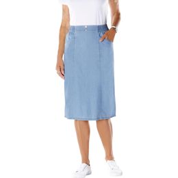 Damen Jeansrock mit dekorativen Kn&ouml;pfen blue-bleached, Gr&ouml;&szlig;e 44