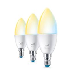 WIZ Tunable White 3er Set LED-Lampe B37 E14, 2700-6500 K, 4,9 W, 8720169075696, B37